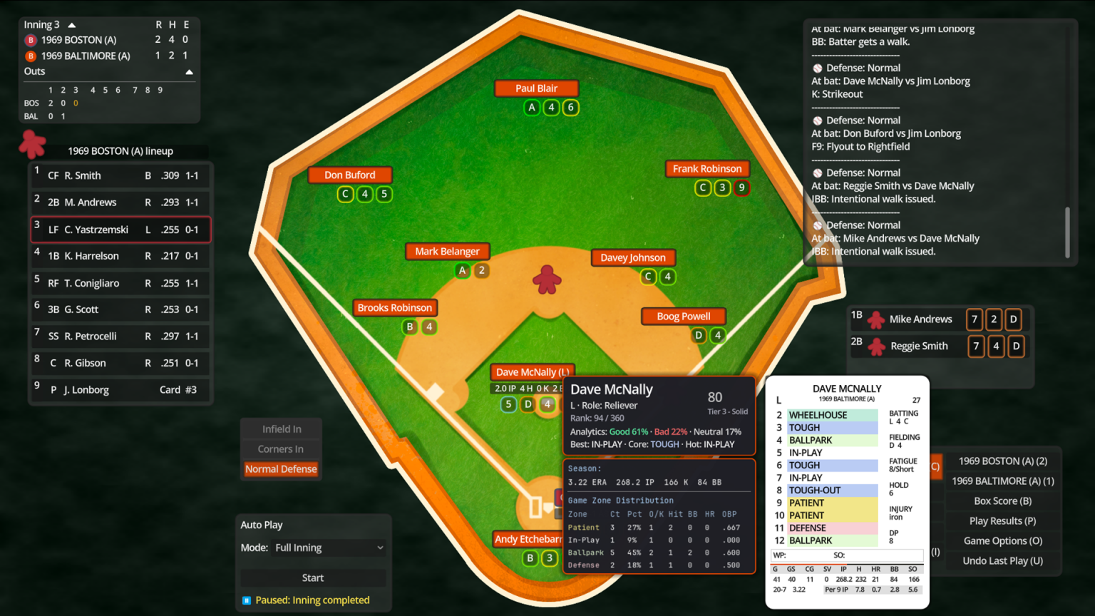 Game Pulse Payoff Pitch Baseball – 1969 Season Set – Sideline Strategy ...